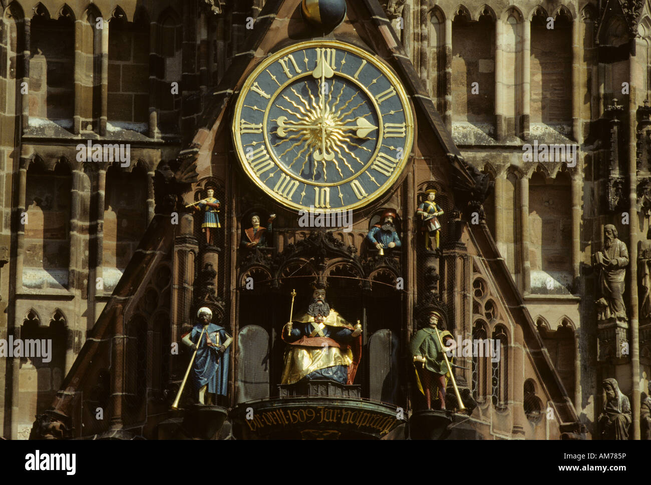 Clock of the Frauenkirche (Church of Our Lady) in Nuremberg, Bavaria ...