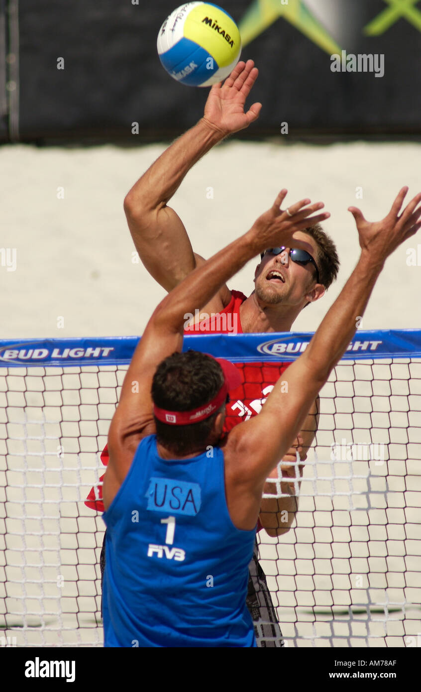 SWATCH FIVB World Tour pro beach volleyball Carson California USA Stock ...