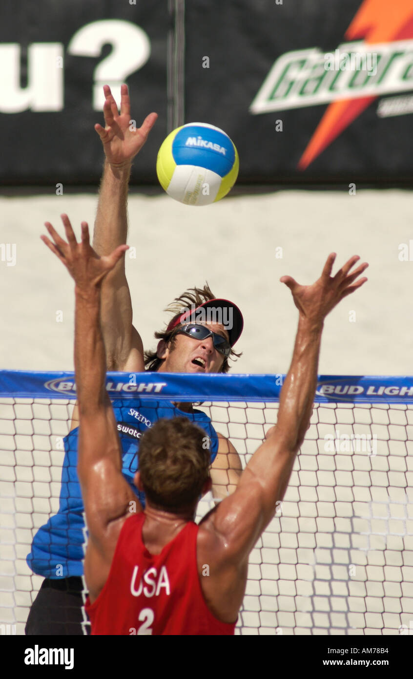 SWATCH FIVB World Tour pro beach volleyball Carson California USA Stock ...