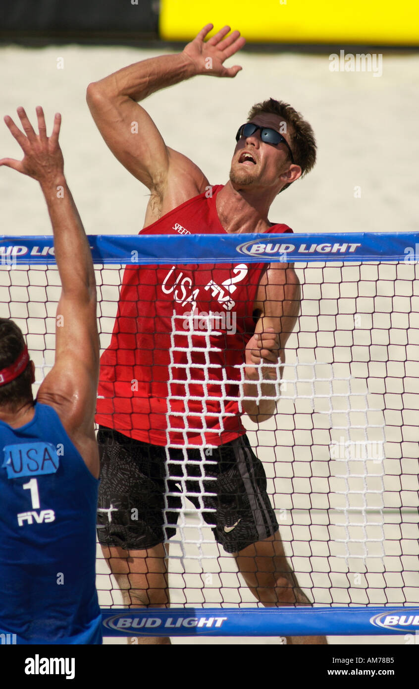 SWATCH FIVB World Tour pro beach volleyball Carson California USA Stock ...