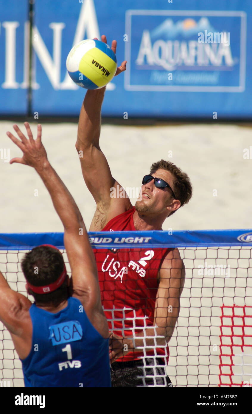SWATCH FIVB World Tour pro beach volleyball Carson California USA Stock ...