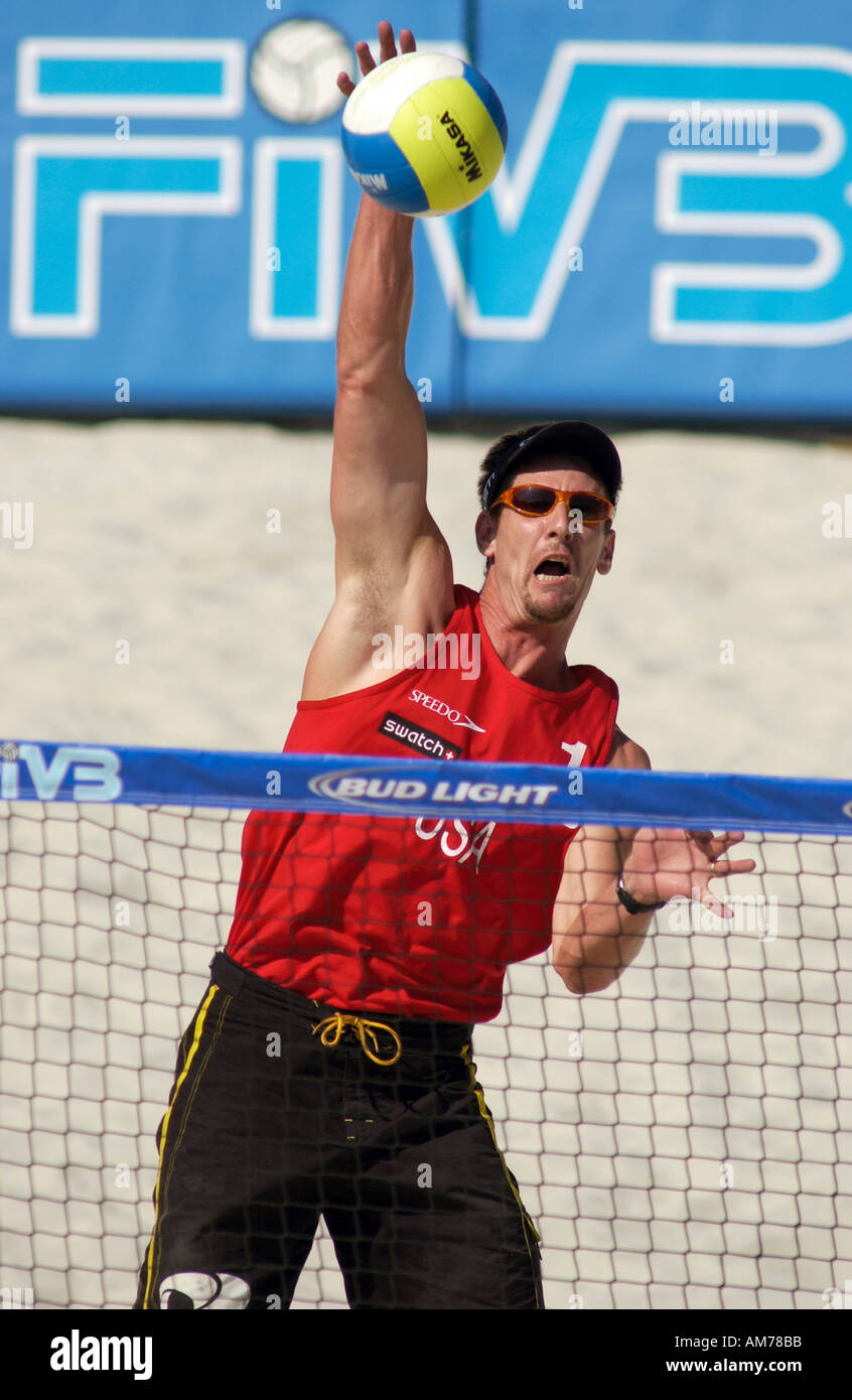 SWATCH FIVB World Tour pro beach volleyball Carson California USA Stock ...