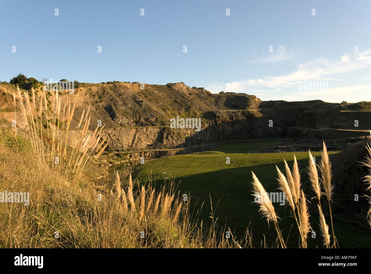Late afternoon in Halswell Quarry Park Christchurch New Zealand South ...