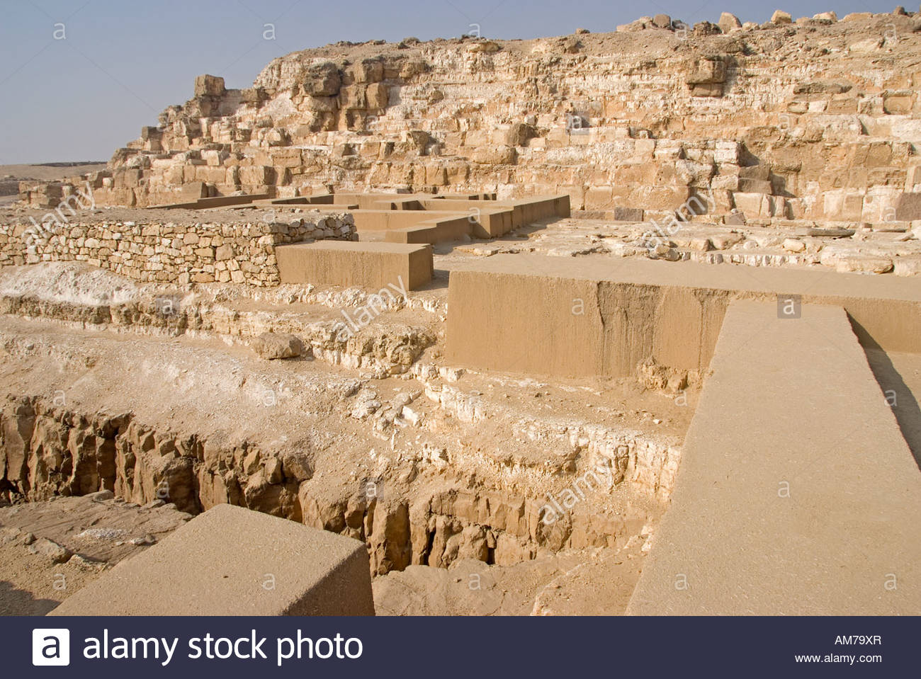 General view of the Abu Rawash Pyramid of Djedefre and Mortuary Stock ...