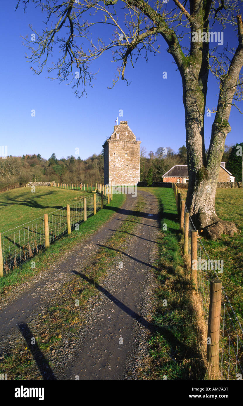 Scottish castle Gilnockie Tower housing the Clan Armstrong Museum ...