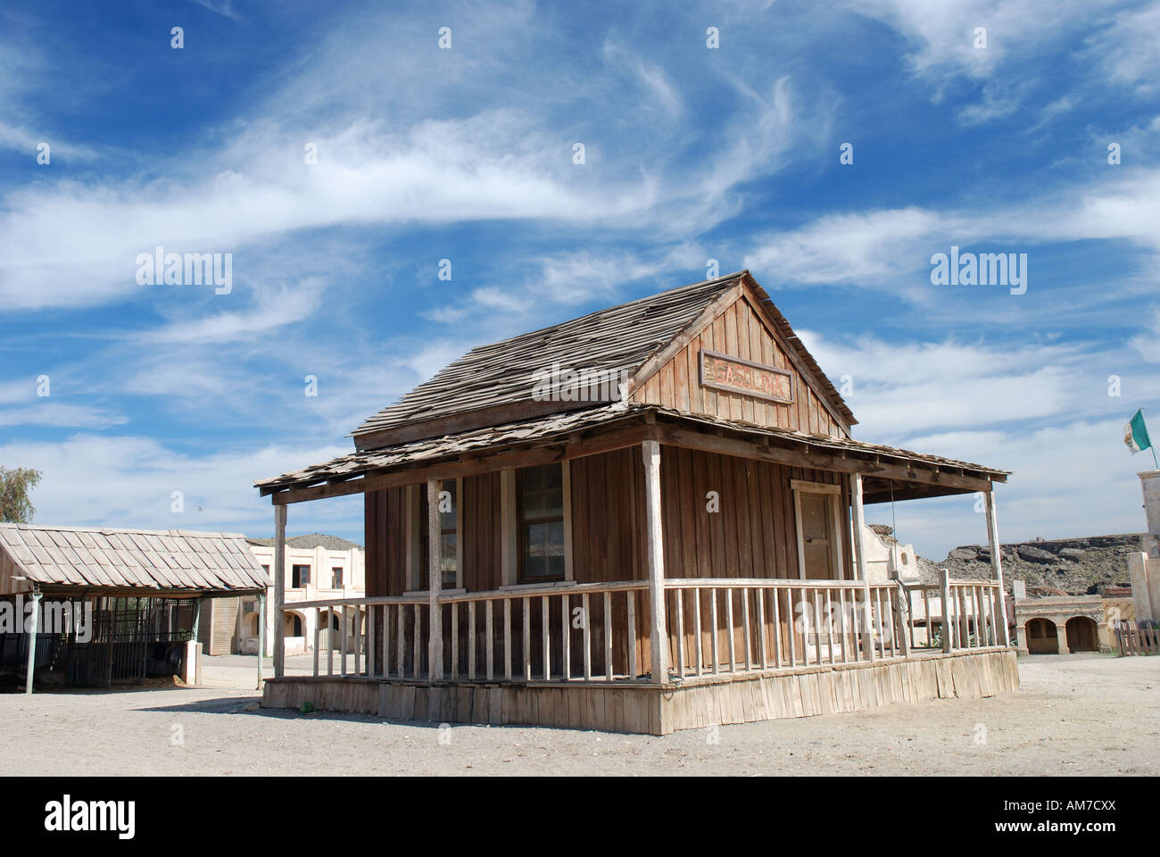 Wooden building in an old American western style town Stock Photo - Alamy