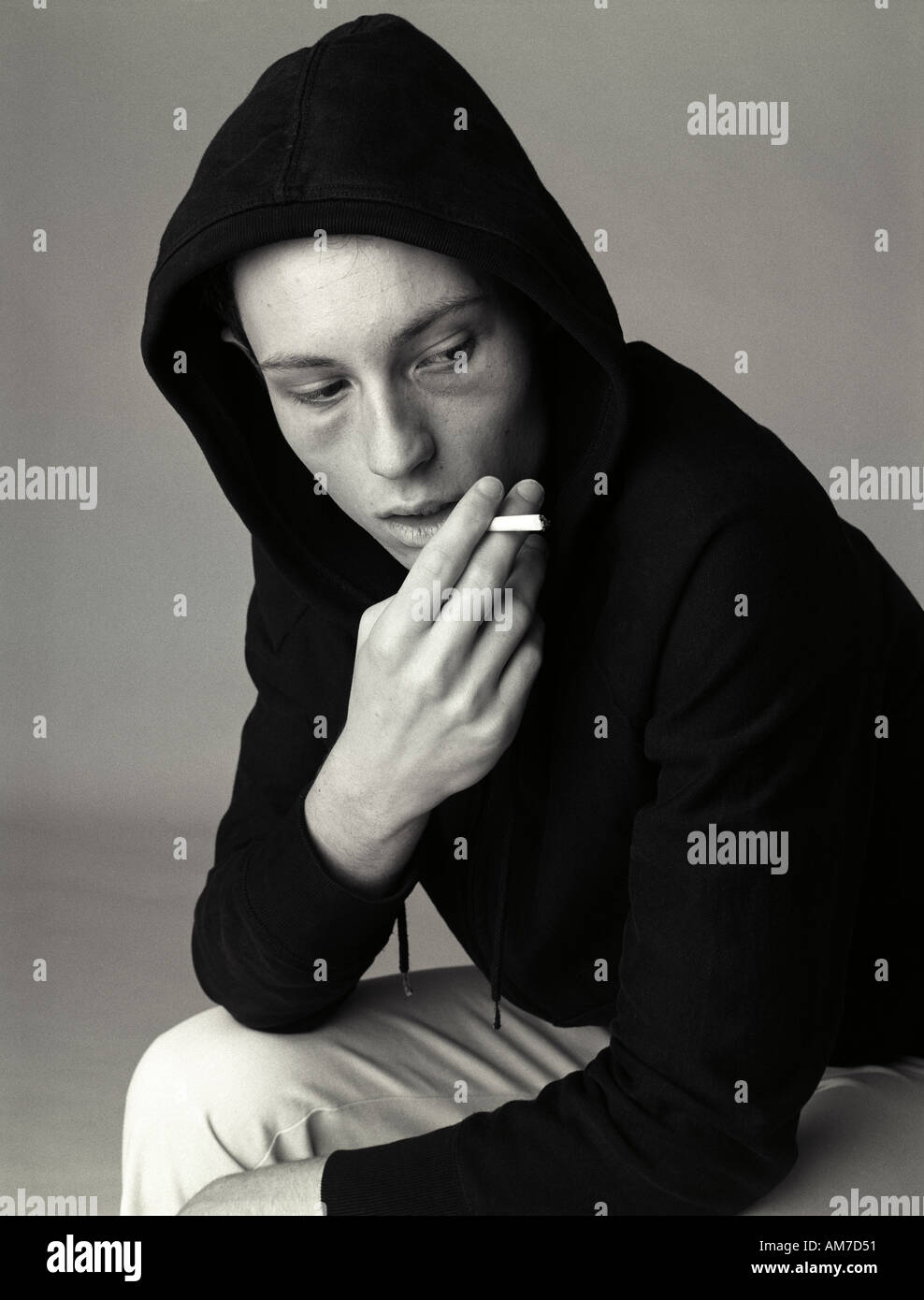 Male smoker showing signs of ill health Stock Photo - Alamy