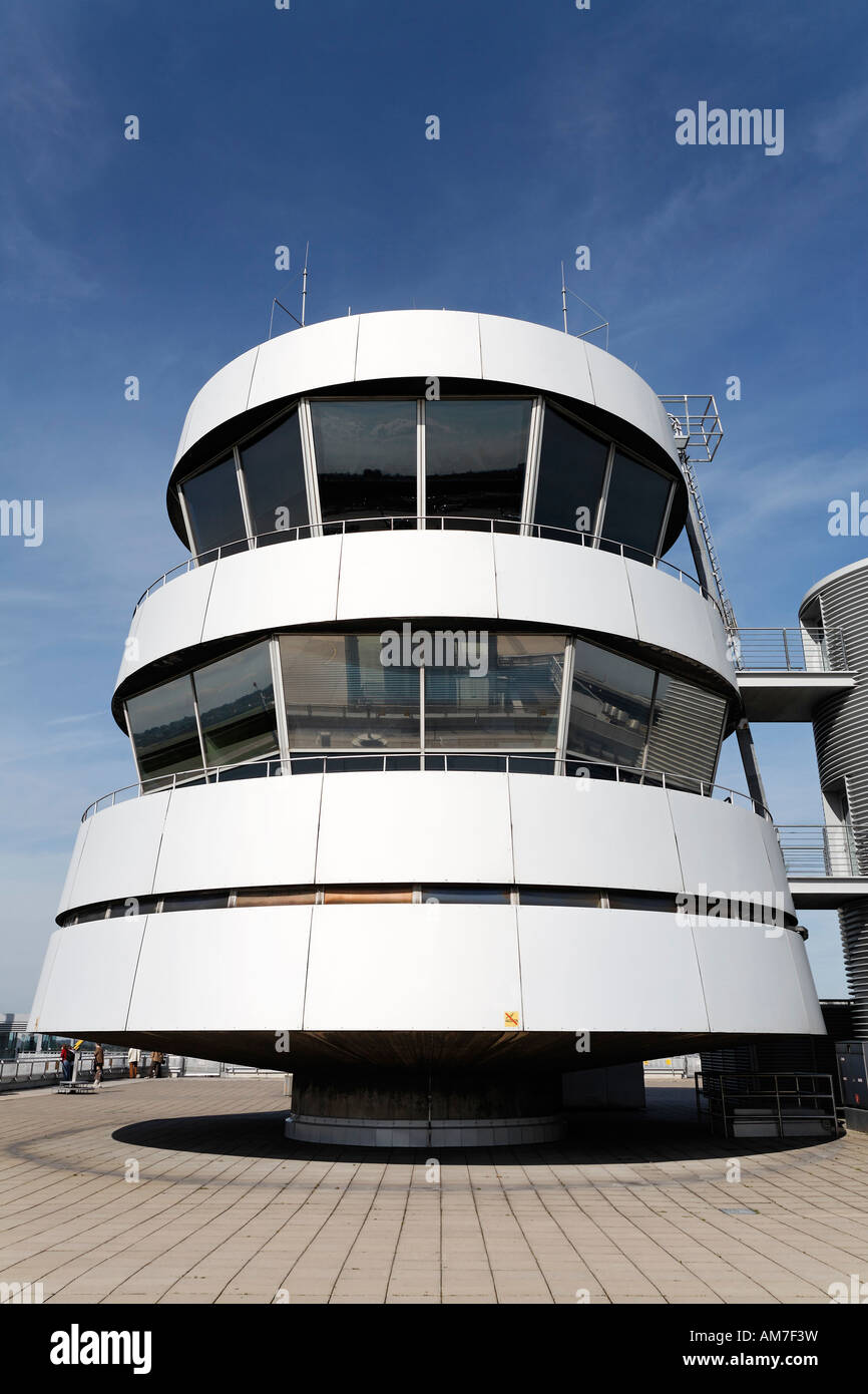 Apron air traffic control tower, airport Duesseldorf, NRW, Germany ...
