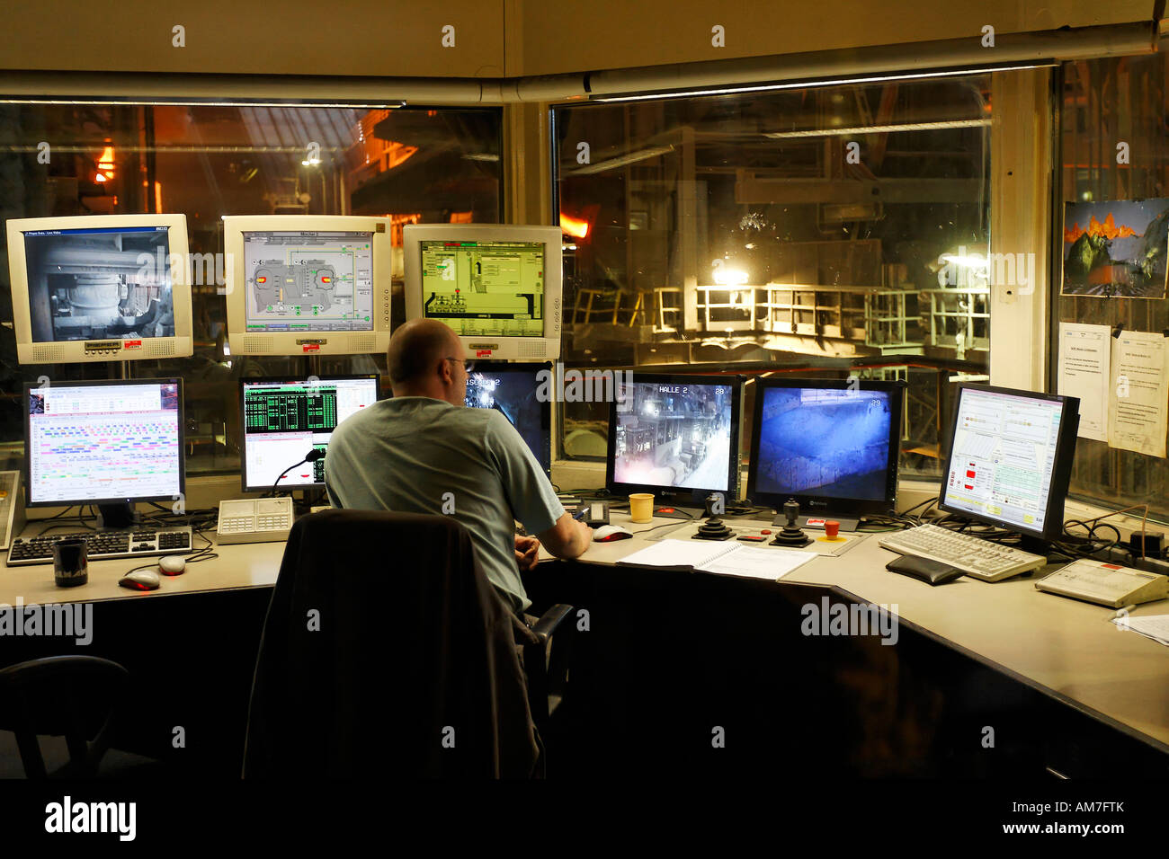 Control centre at the steel mill HKM, Duisburg-Ehingen, NRW, Germany ...