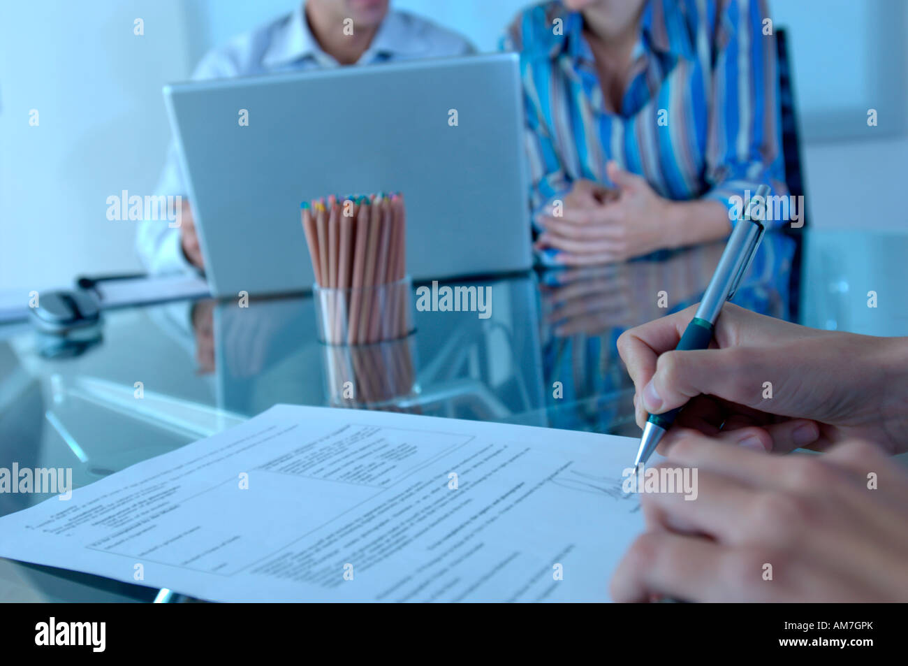 Person signing on document, close-up Stock Photo - Alamy