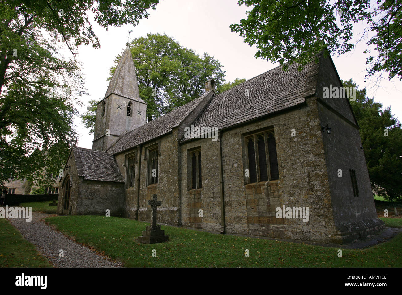 Typical quaint ancient Cotswold village church Notgrove Church near ...