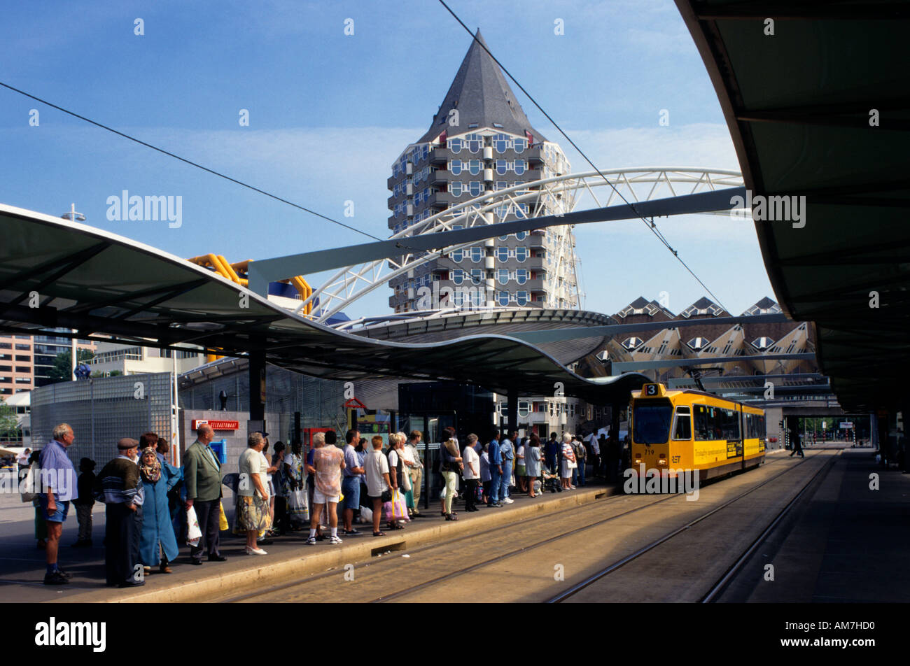 Tram Metro Station Blaak Rotterdam town City Netherlands Architecture ...