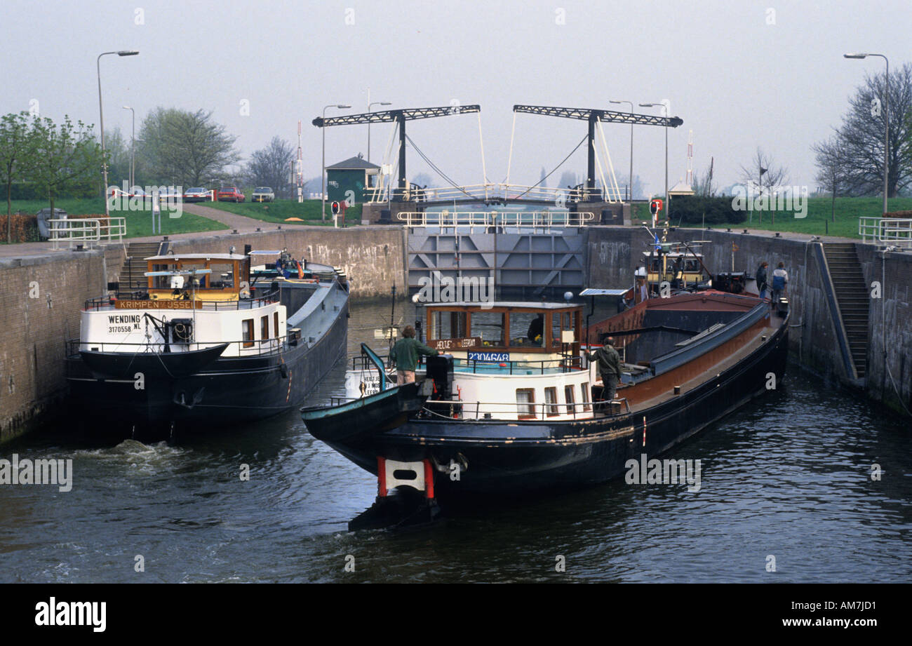 Netherlands Boat Lock Rhine Canal Bridge Stock Photo - Alamy
