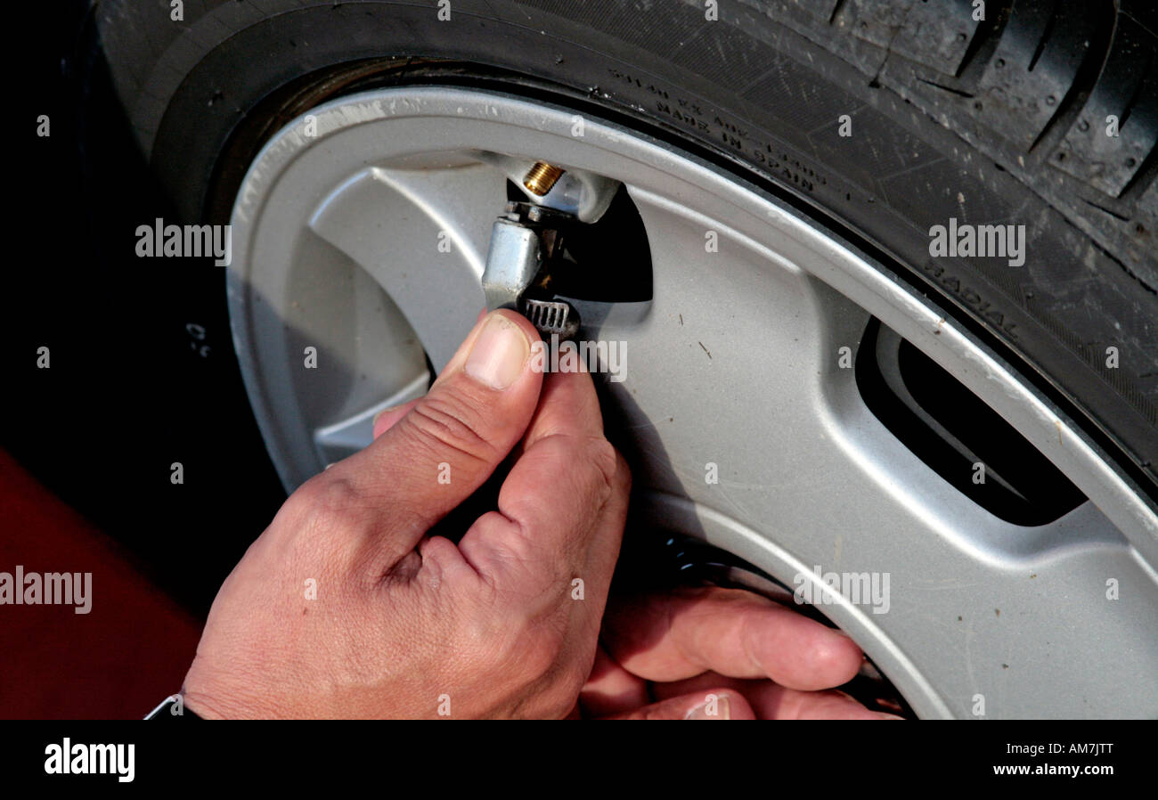 Tire pressure control Stock Photo - Alamy