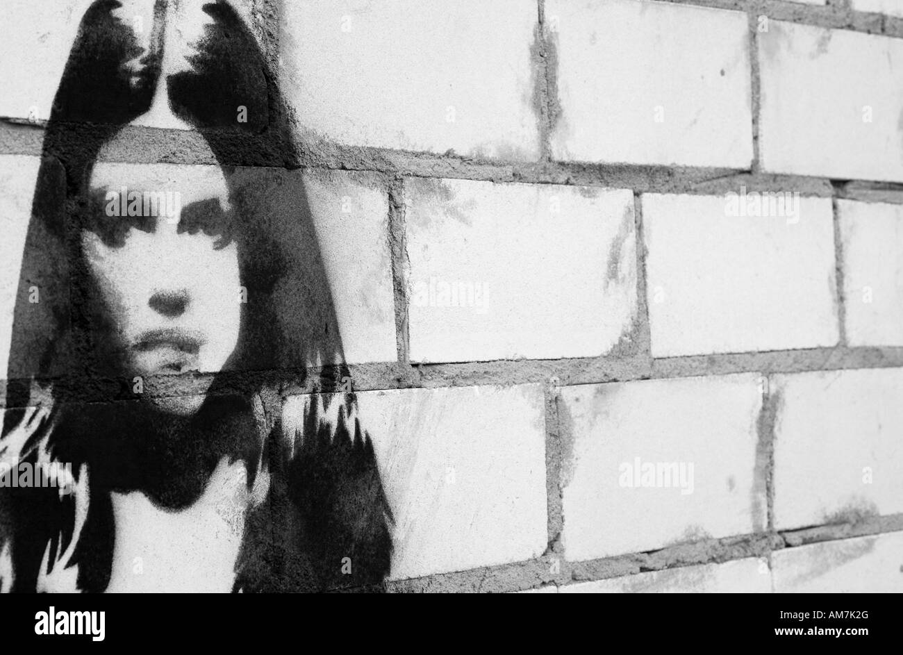 Graffiti on stone wall Black and White Stock Photos & Images - Alamy