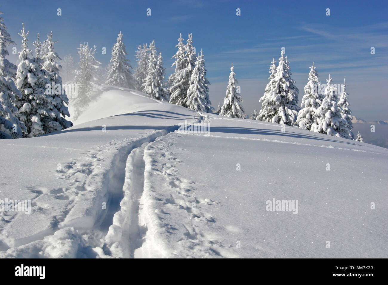 Snow landscape in the Berchtesgaden Land, Bavaria, Germany Stock Photo ...