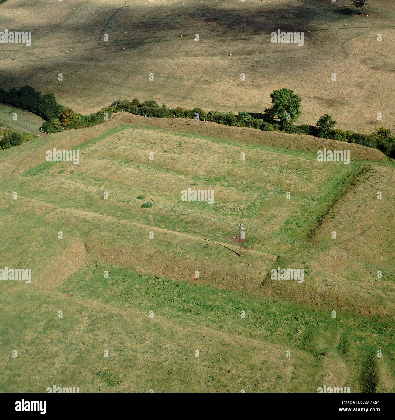 Medieval Fishponds Leicestershire UK aerial view Stock Photo - Alamy