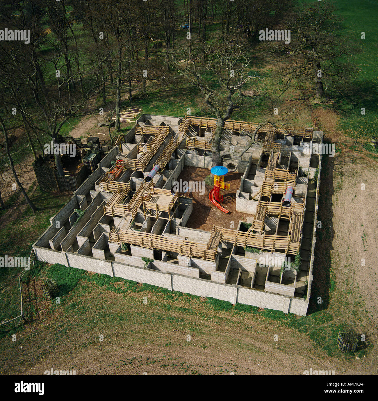 3D play maze Ragley Hall Warkwickshire UK aerial view Stock Photo ...