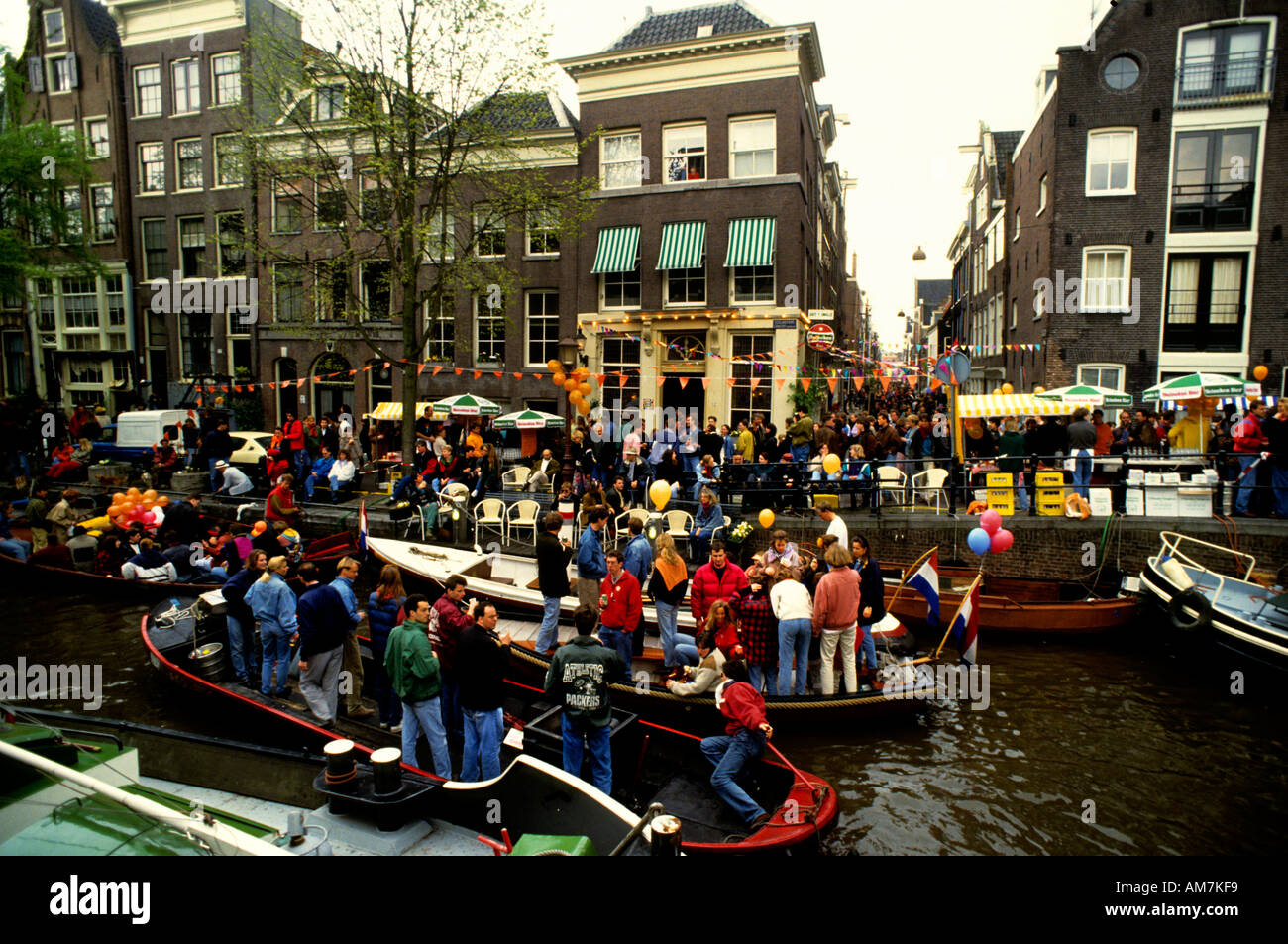Netherlands Amsterdam Koninginnedag Dutch Royal Queen's feast party ...