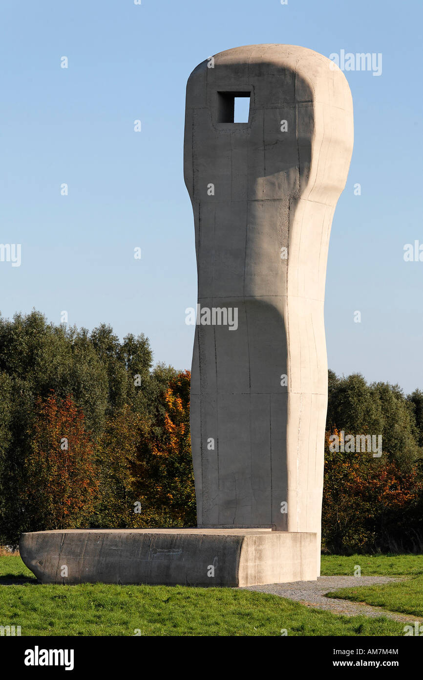 Concrete sculpture by Eduard Chillida , Begirari, former NATO missile station Hombroich, Neuss ...