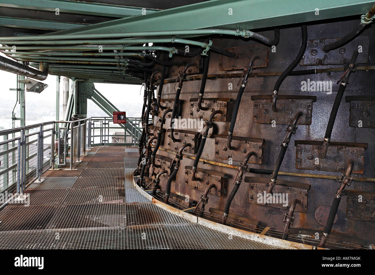 Platform of the blast furnace, disused ironworks Henrichshuette ...