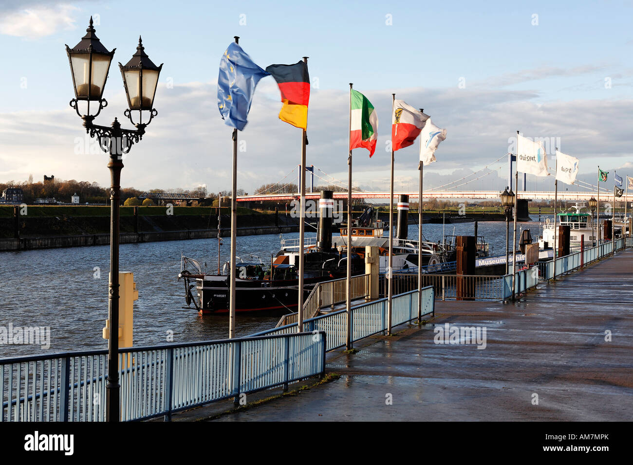 Harbour promenade, Duisburg-Ruhrort, NRW, Germany Stock Photo - Alamy