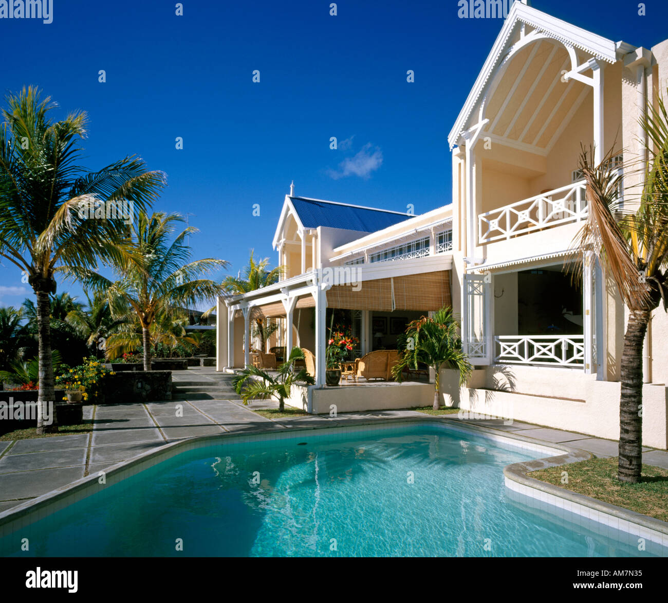 La Maison tropical house with verandahs and swimming pool Mauritius ...