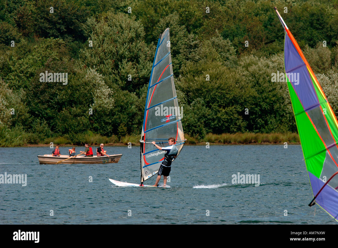 Windsurfing & Rowing On Carsington Freshwater Reservoir,In Derbyshire ...