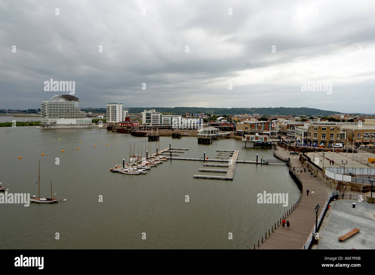 Cardiff Bay area with new developments Wales Stock Photo - Alamy