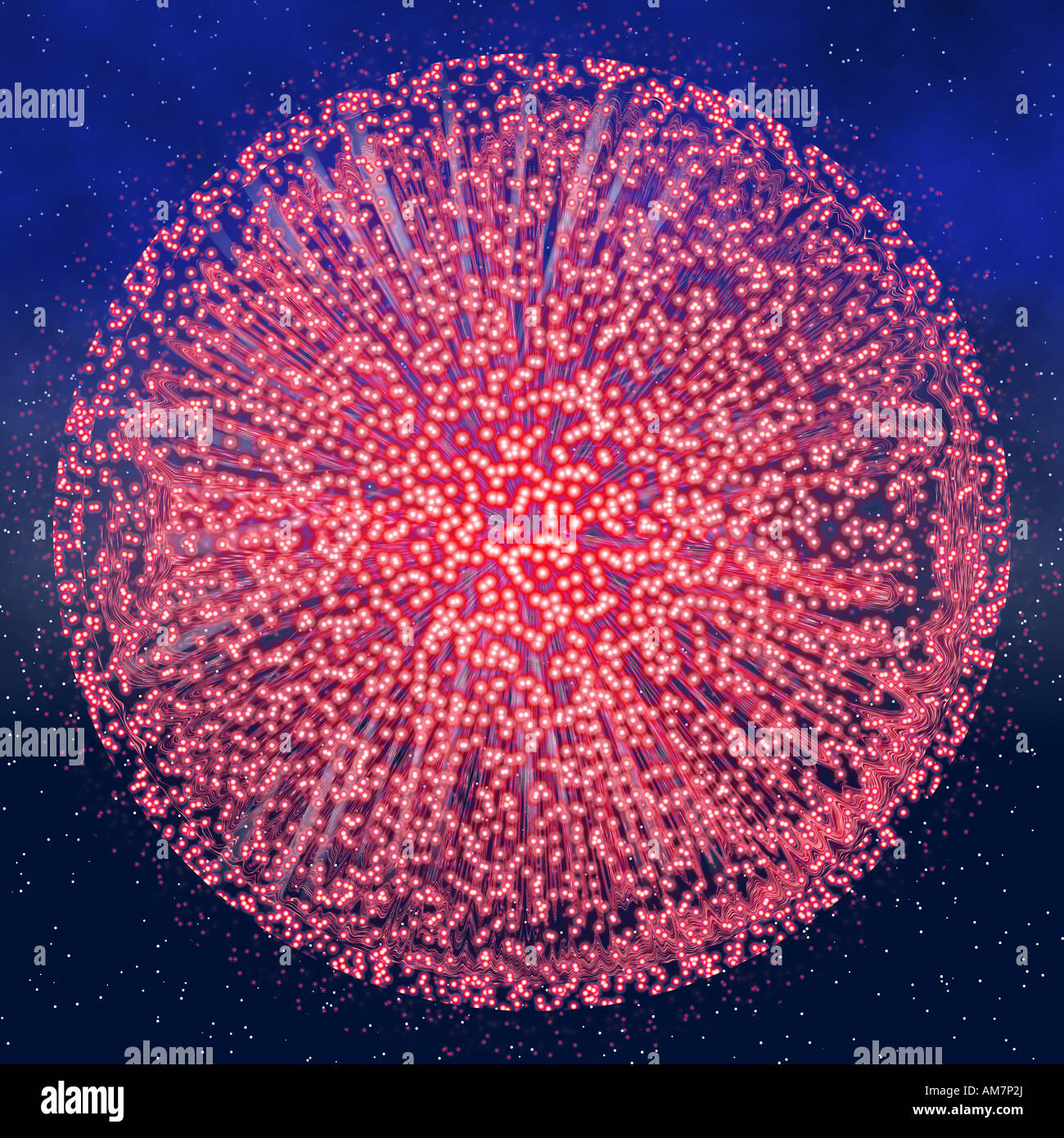 a single big pink round explosion from fireworks Stock Photo - Alamy