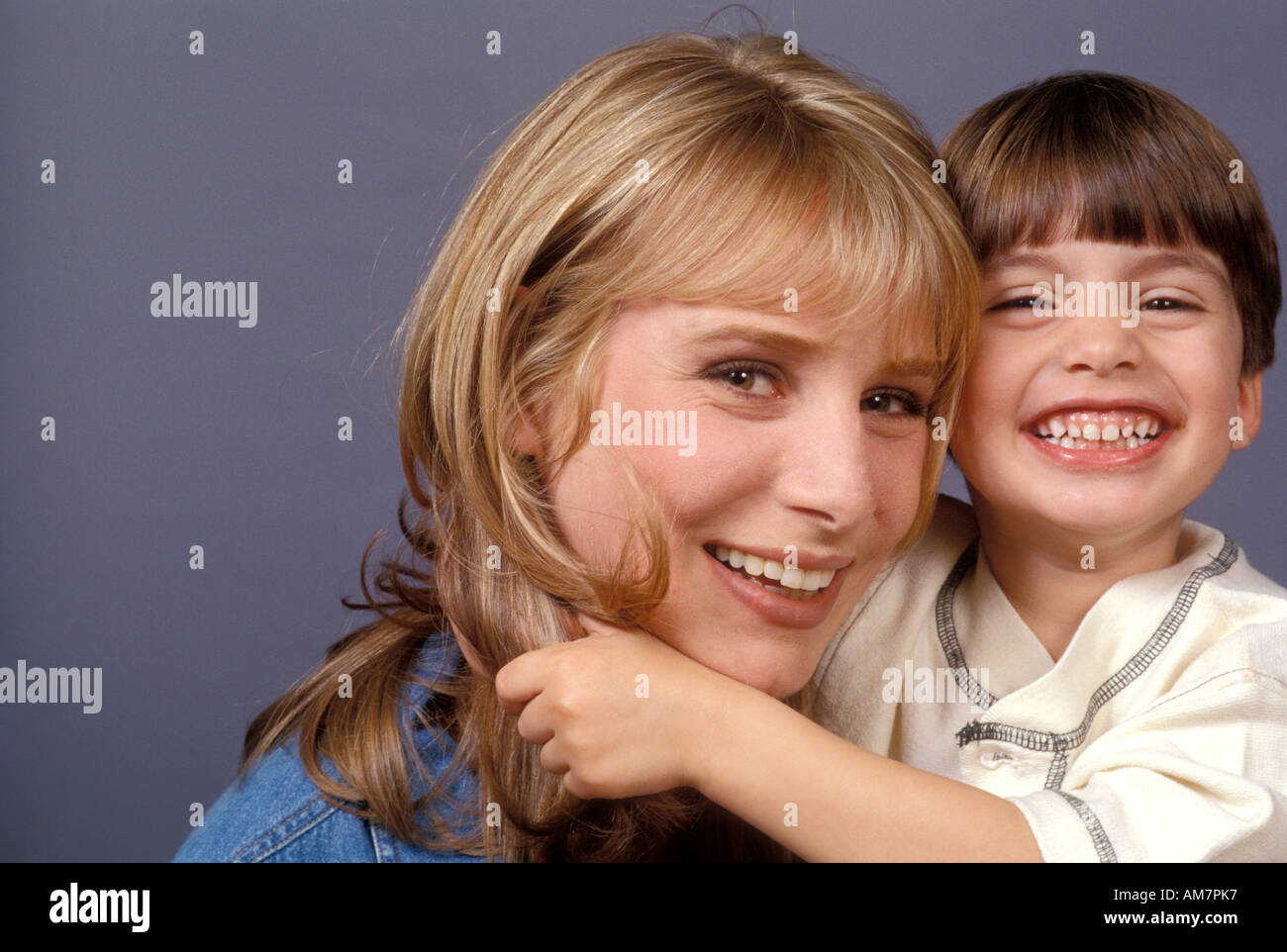 Mother and son smiling, portrait Stock Photo - Alamy