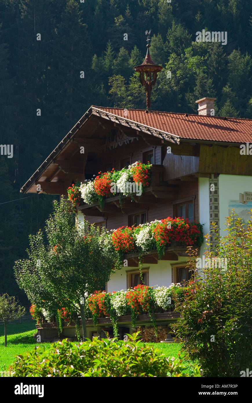 Typical farmhouse in Stubai Valley, Tyrol, Austria Stock Photo - Alamy