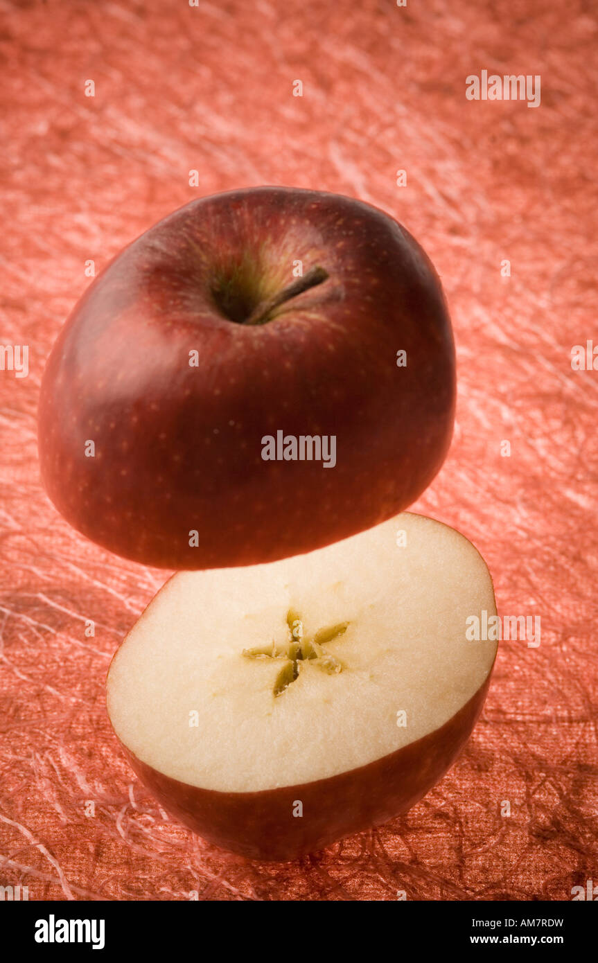 Close-up of two cross sections of an apple Stock Photo - Alamy