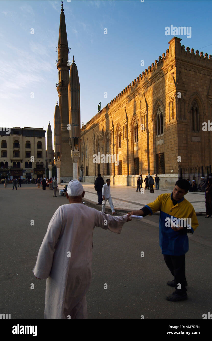 The mosque of Sayyidna Hussein in Midan el-Hussein square, Cairo, Egypt ...