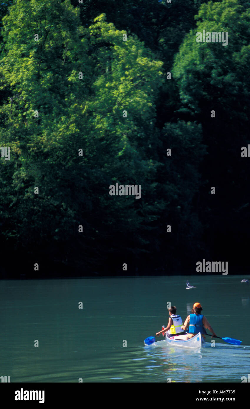 Kayak on the River Rhine near Laufenburg on the German Swiss Border ...