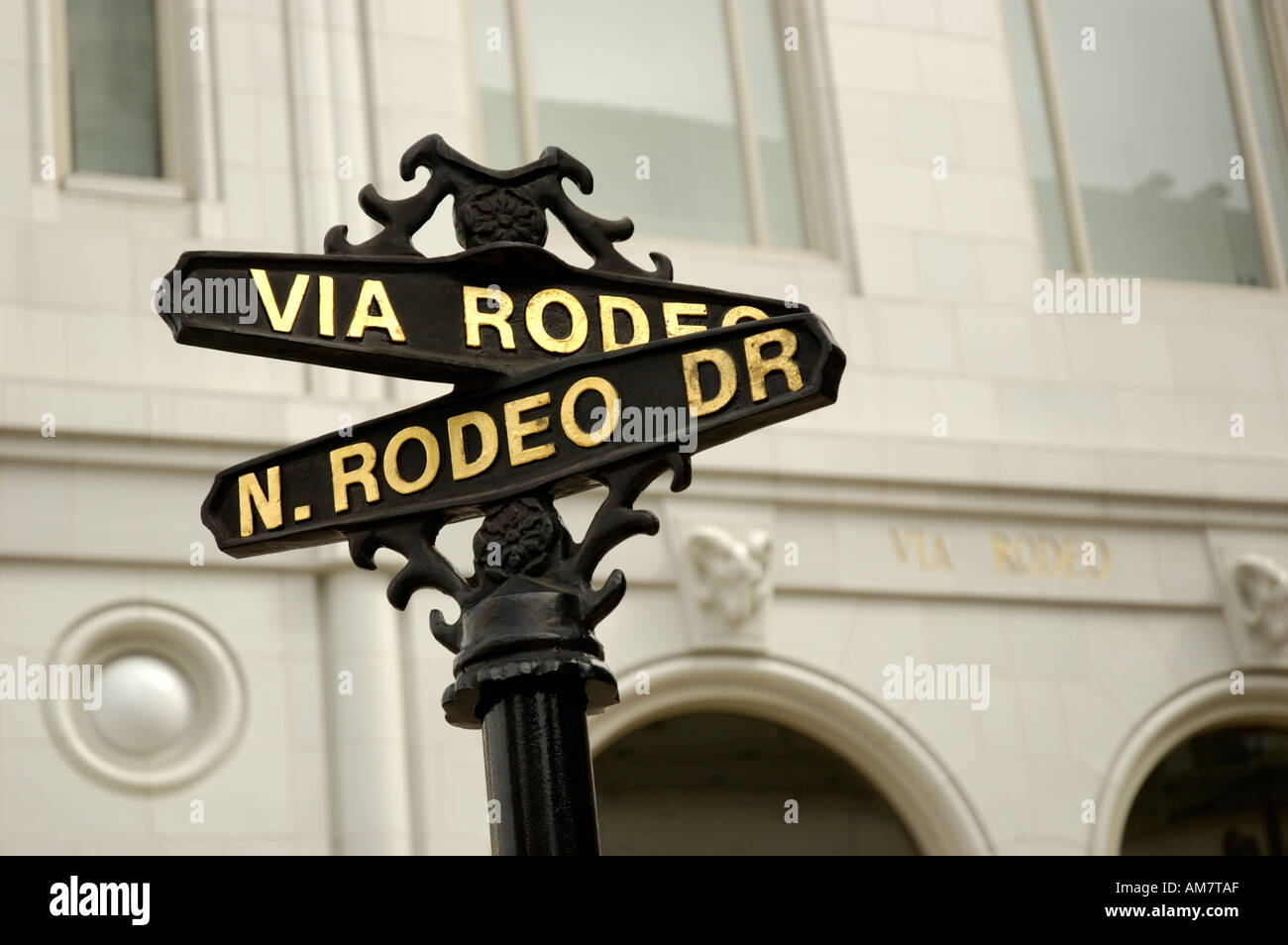 Famous intersection Via Rodeo and North Rodeo Drive heart of Beverly ...