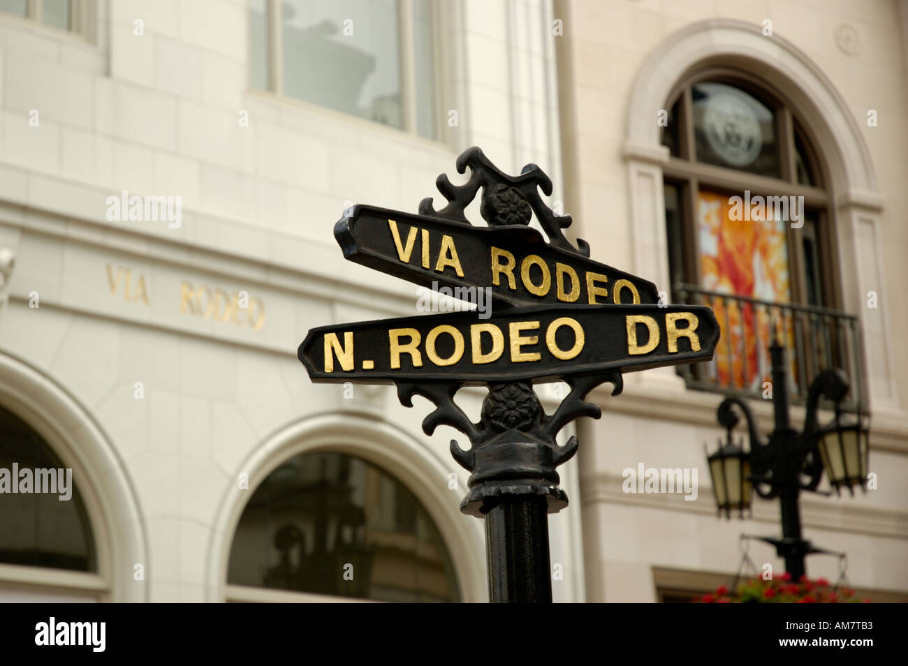 Famous intersection Via Rodeo and North Rodeo Drive heart of Beverly ...