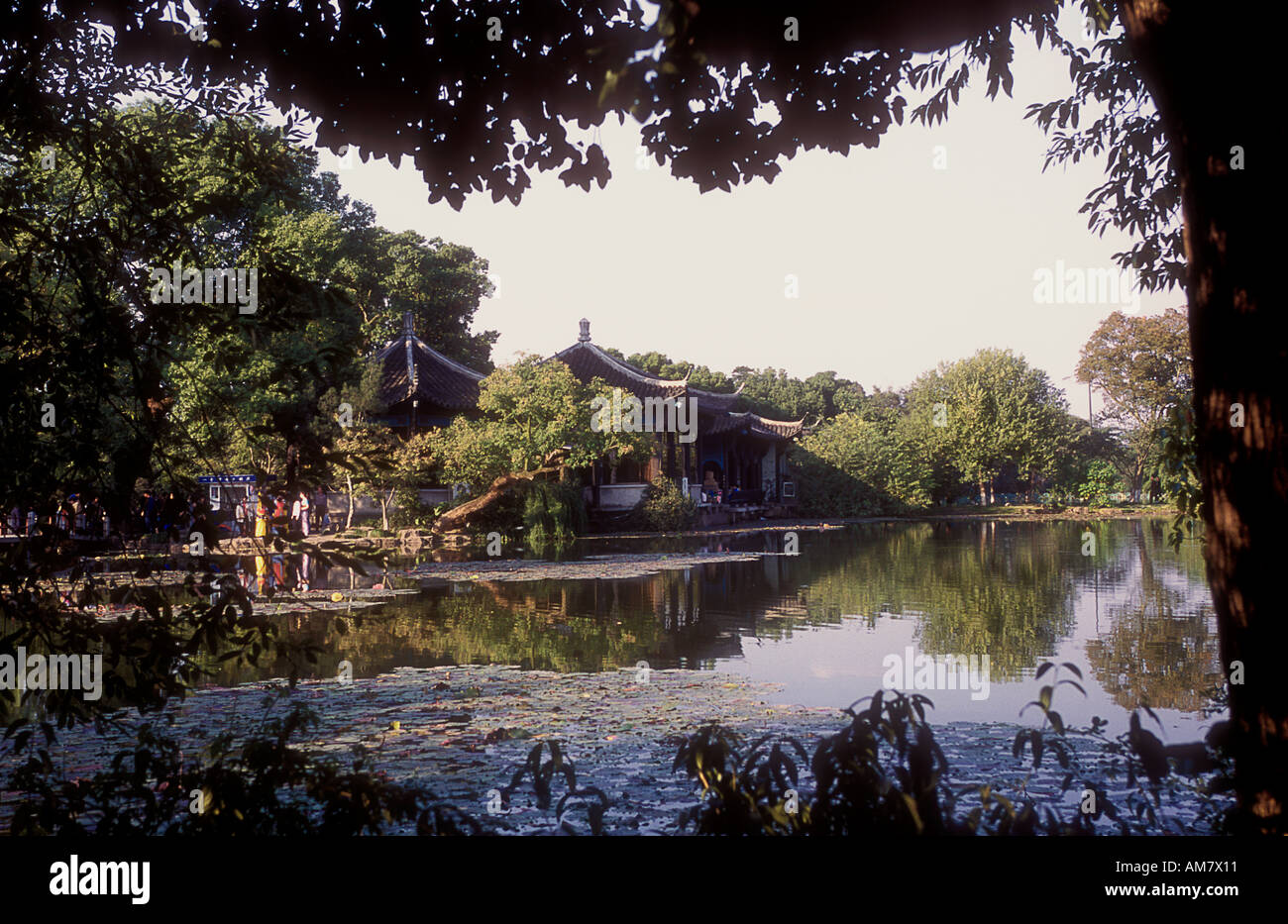 Three pools mirroring the moon Santan Yinue on Xiaoying Zhou Island on ...
