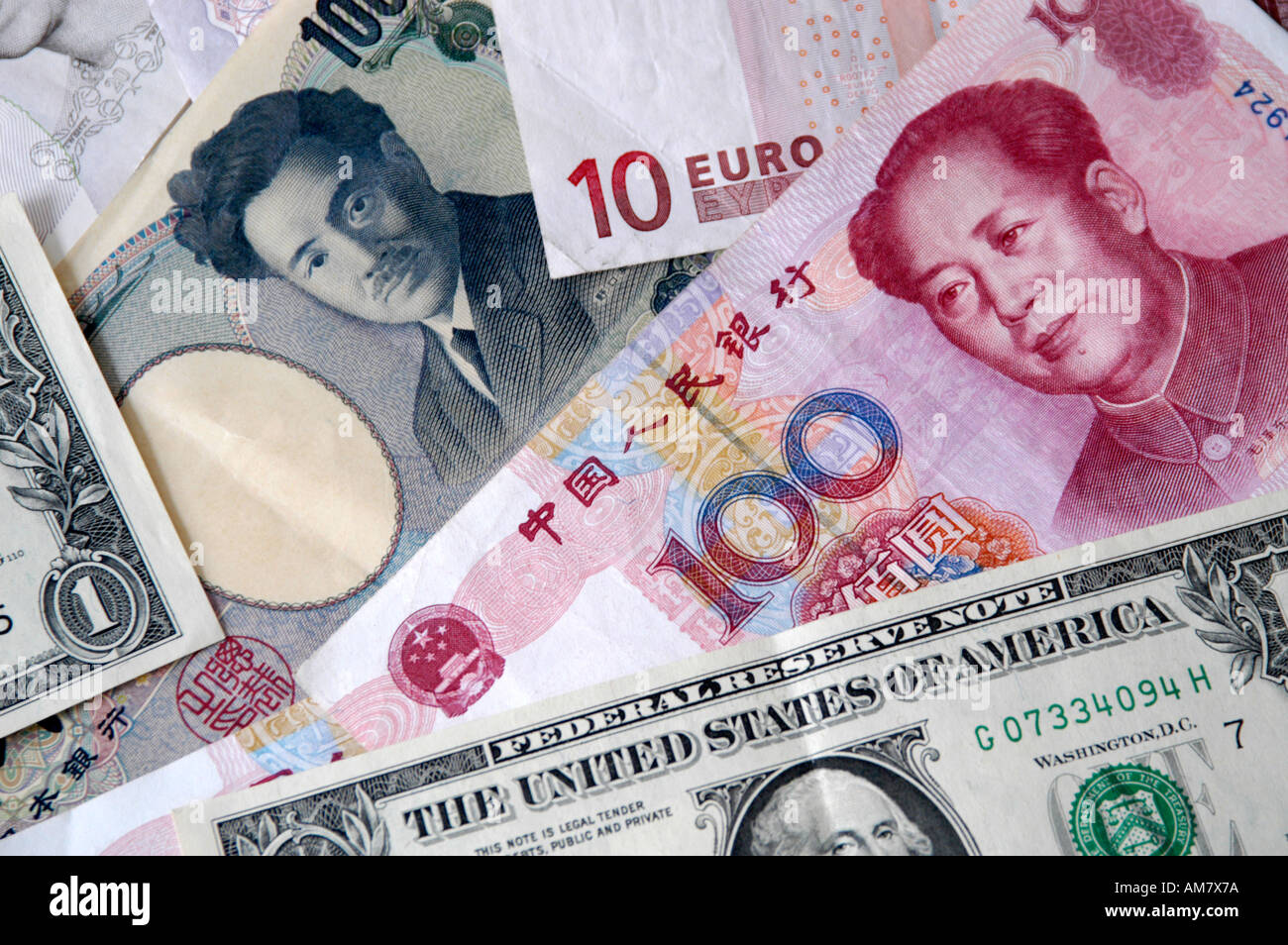 Mix of currency notes Stock Photo - Alamy