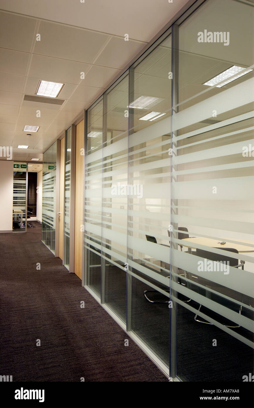 Office glass partition walling Stock Photo - Alamy