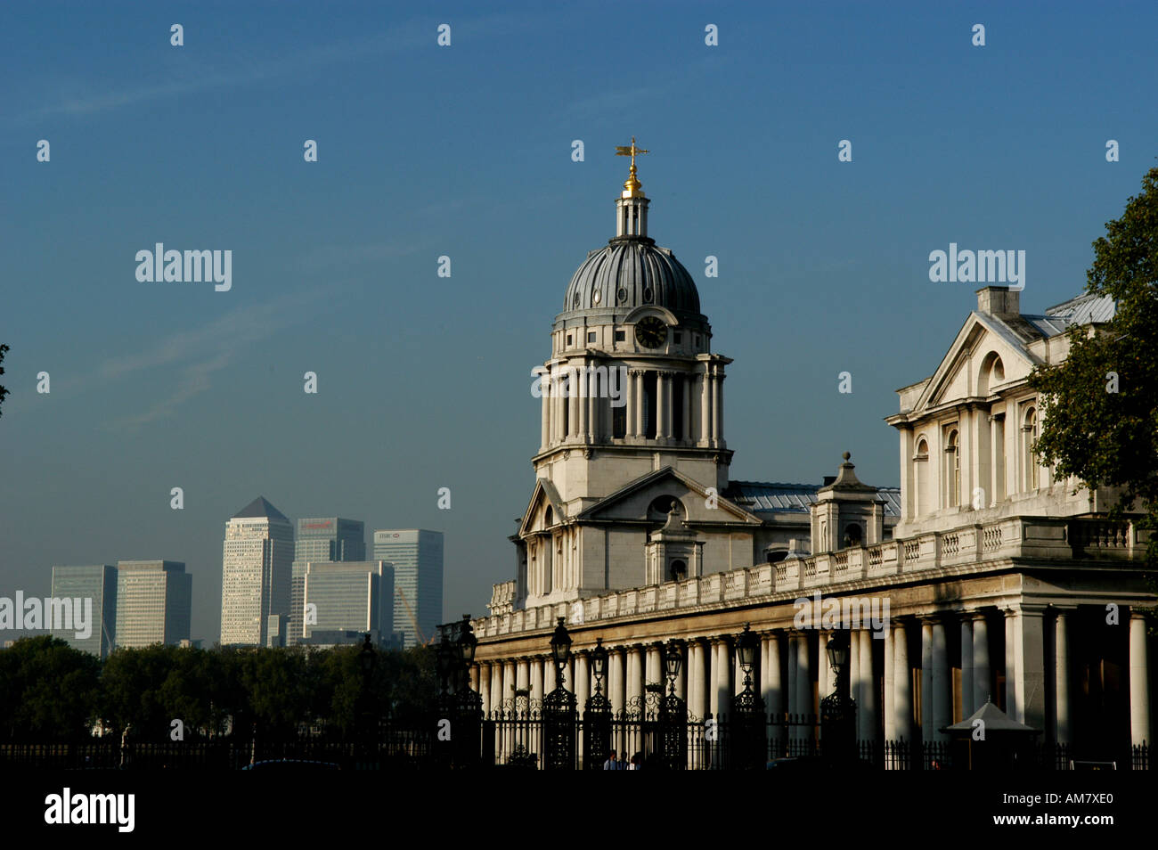 Greenwich, London, England. The buildings designed by Sir Christopher ...