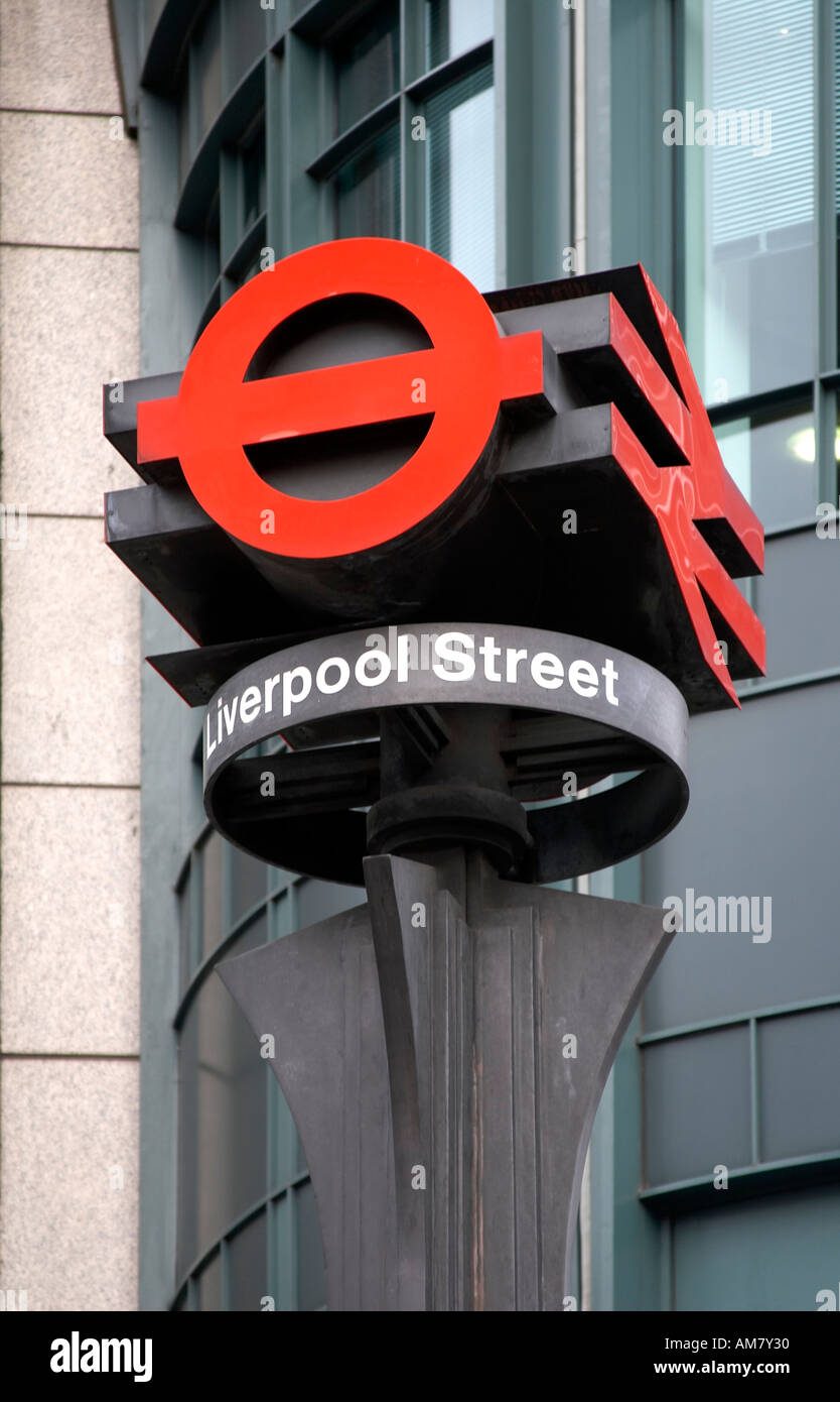 Liverpool Street Railway Station sign City of London EC2 Stock Photo ...