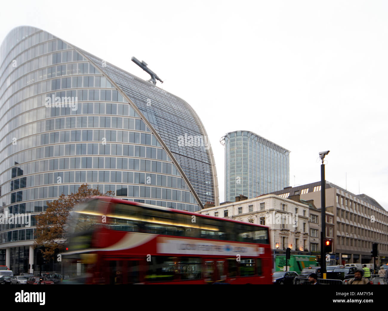 Moorgate London Wall and City Point City of London EC2 with Red Bus ...
