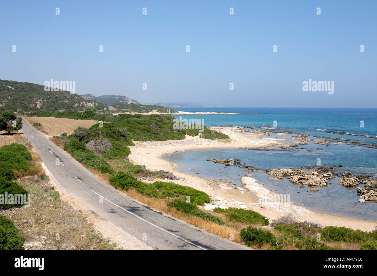 Beach on south coast of Karpas Peninsula Northern Cyprus Stock Photo ...
