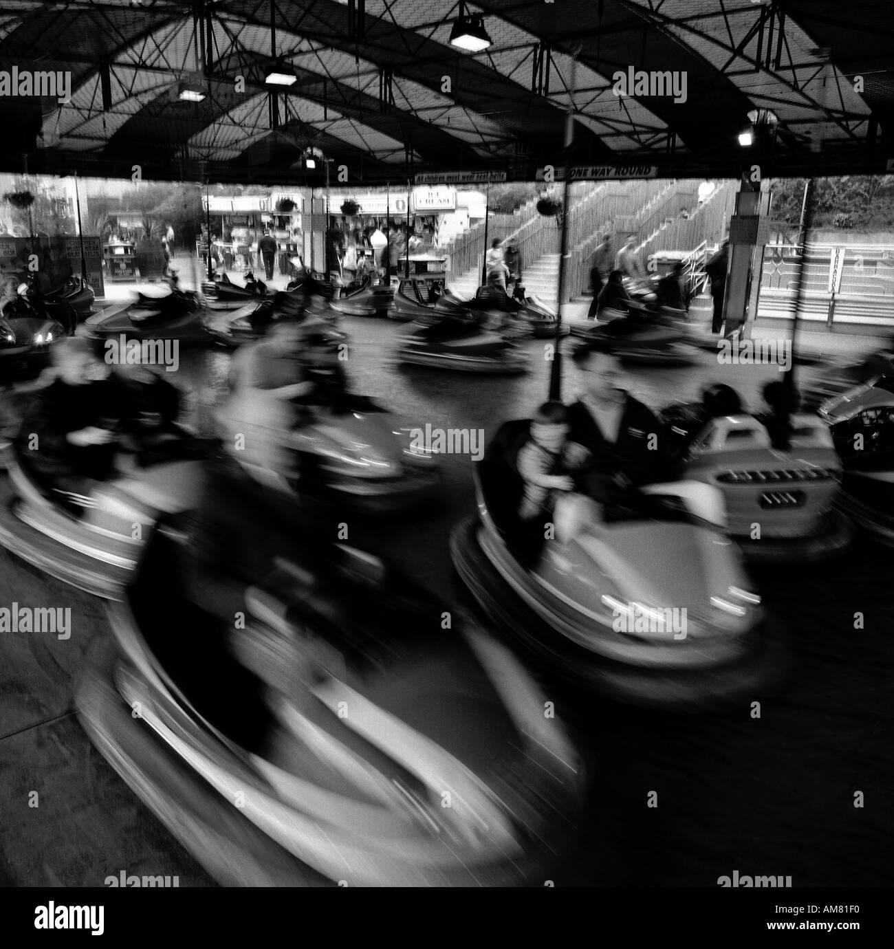 Dodgem cars Black and White Stock Photos & Images - Alamy