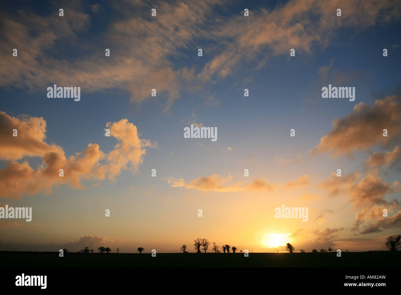 Big Sky Sunset Norfolk UK Stock Photo - Alamy