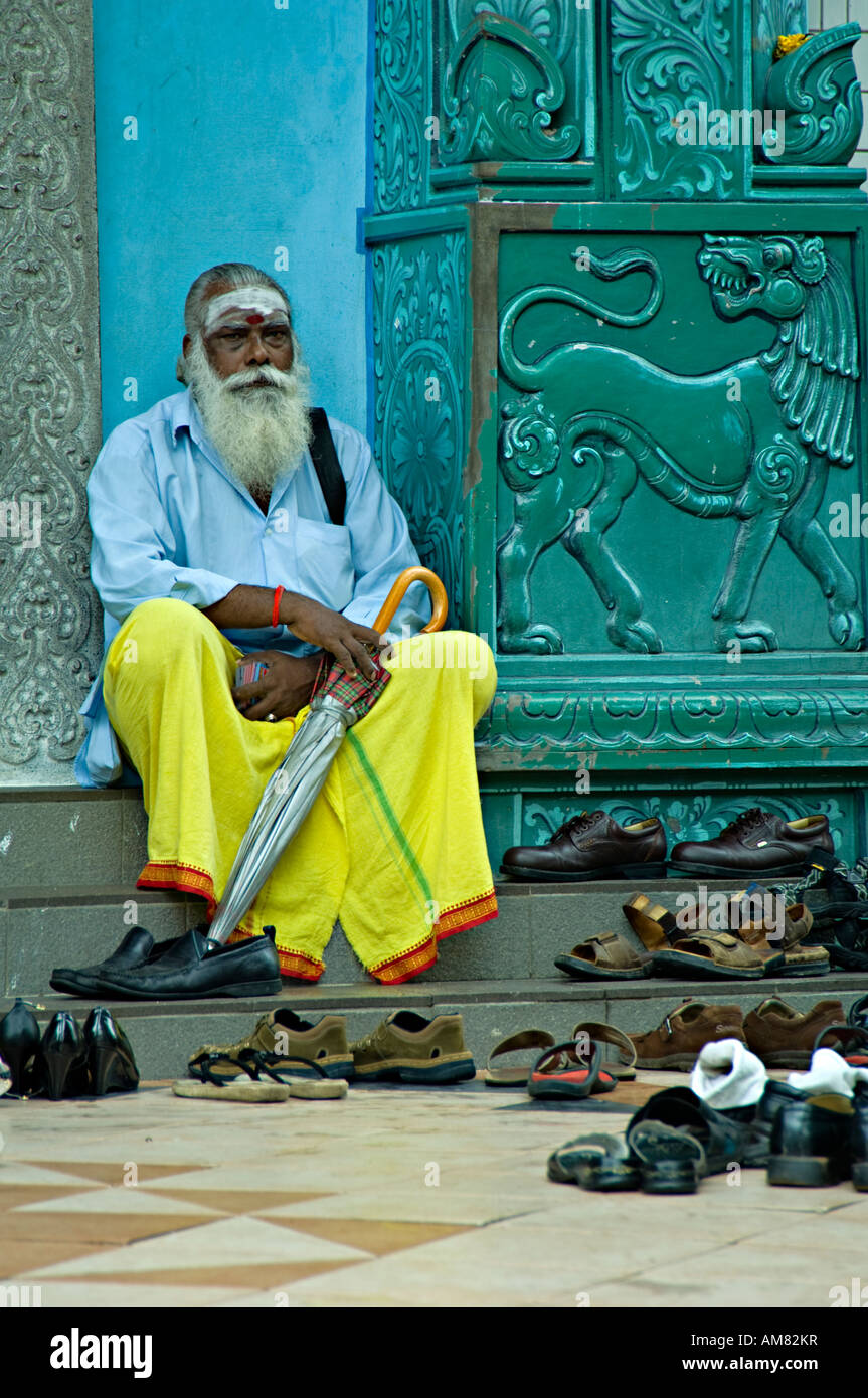 A Hindu holy man at a temple in Singapore Stock Photo - Alamy