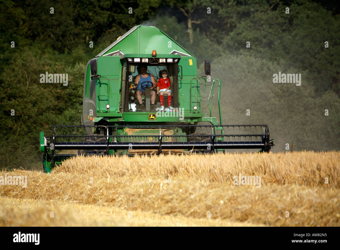 Combine harvester harvesting barley 4 Stock Photo - Alamy