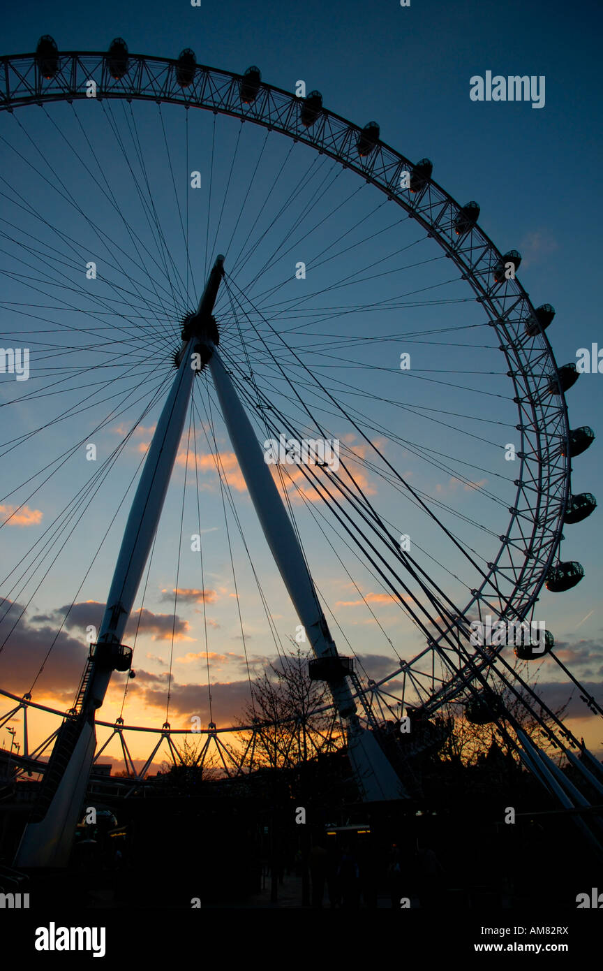 The London Eye wheel at sunset Stock Photo - Alamy