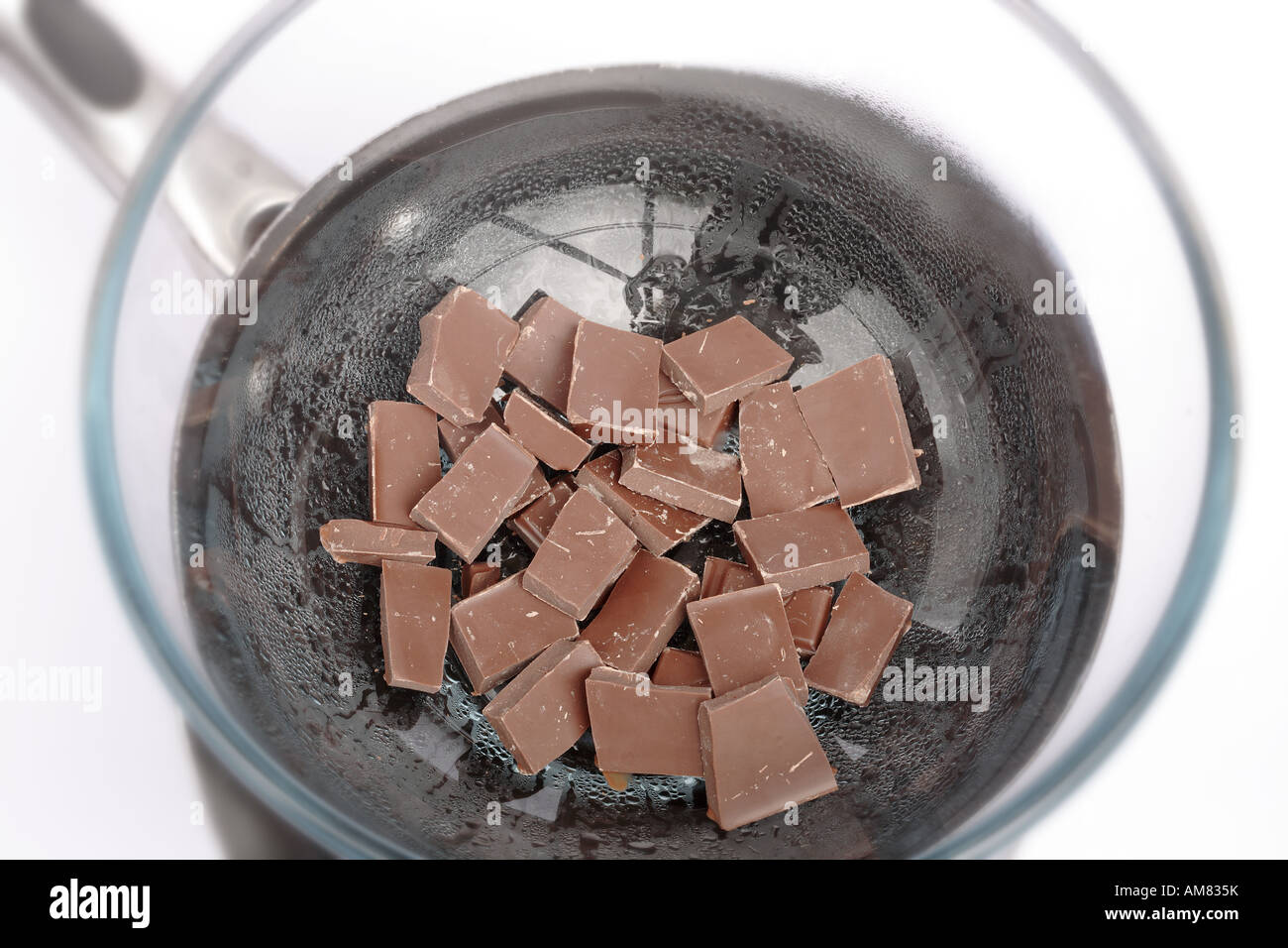 Chocolate in bain marie Stock Photo - Alamy